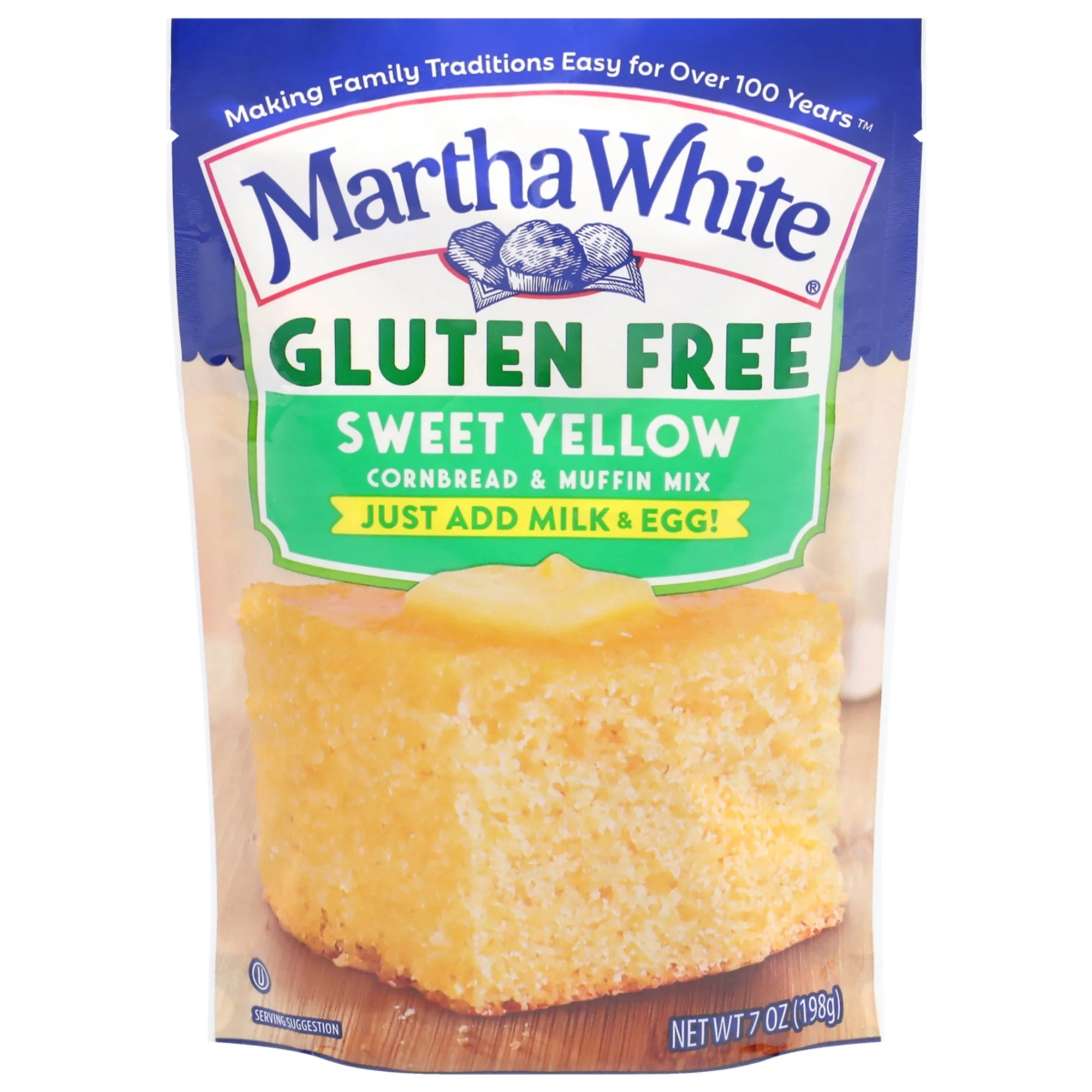 Martha White Sweet Yellow Gluten Free Cornbread Mix, 7 Oz Pouch ...