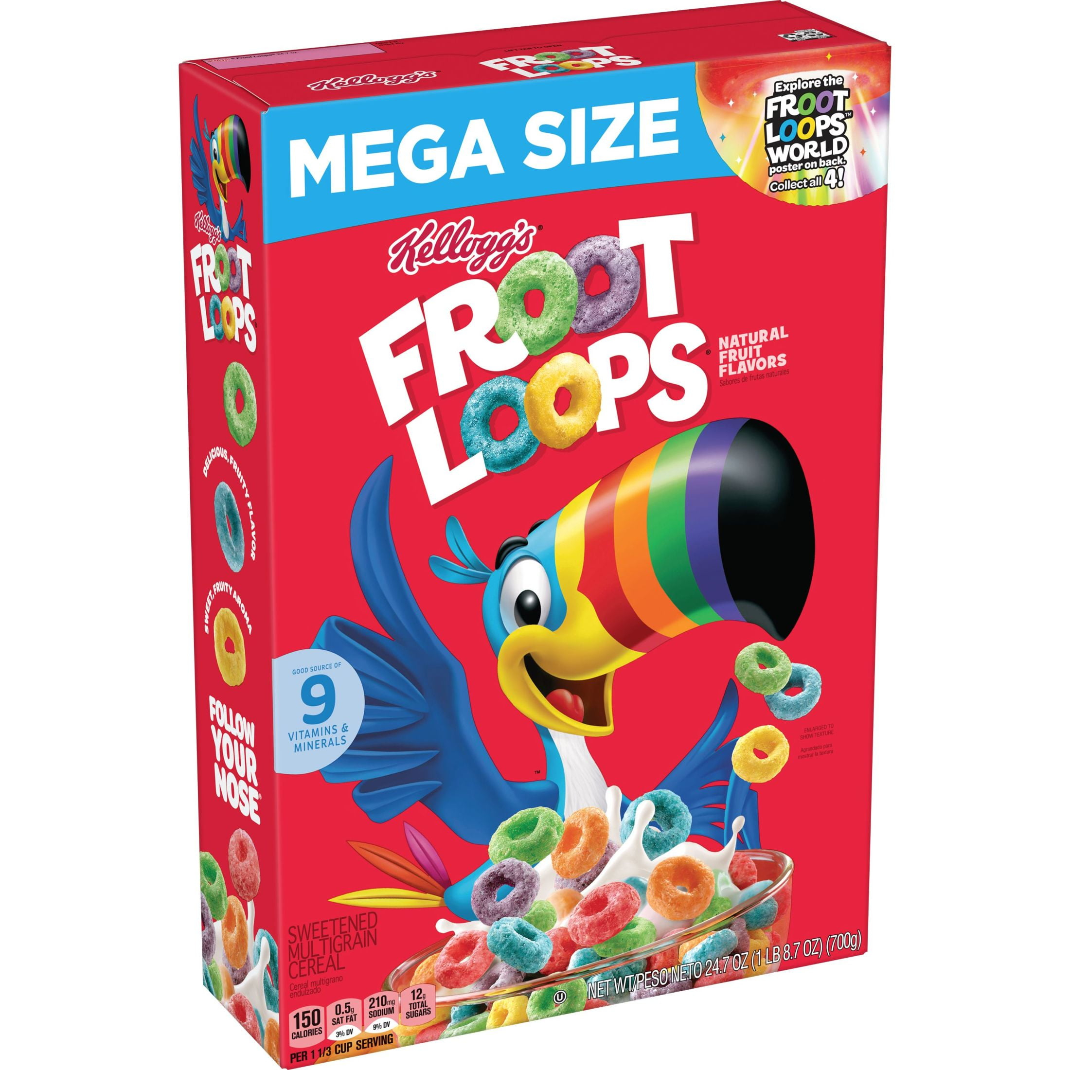 Kellogg’s Froot Loops Breakfast Cereal, Kids Cereal, Family Breakfast ...