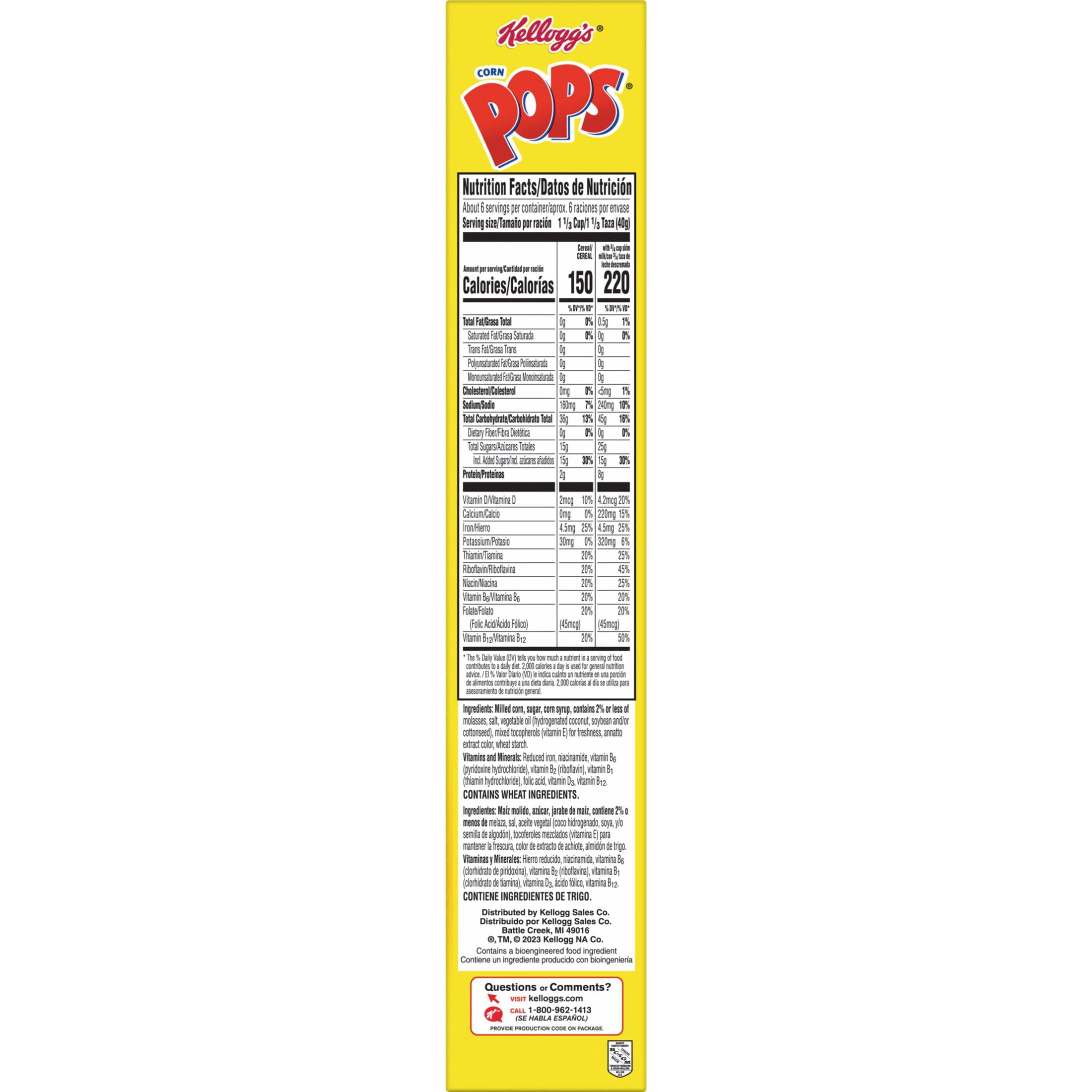 Kellogg’s Corn Pops Breakfast Cereal, Kids Cereal, Family Breakfast ...