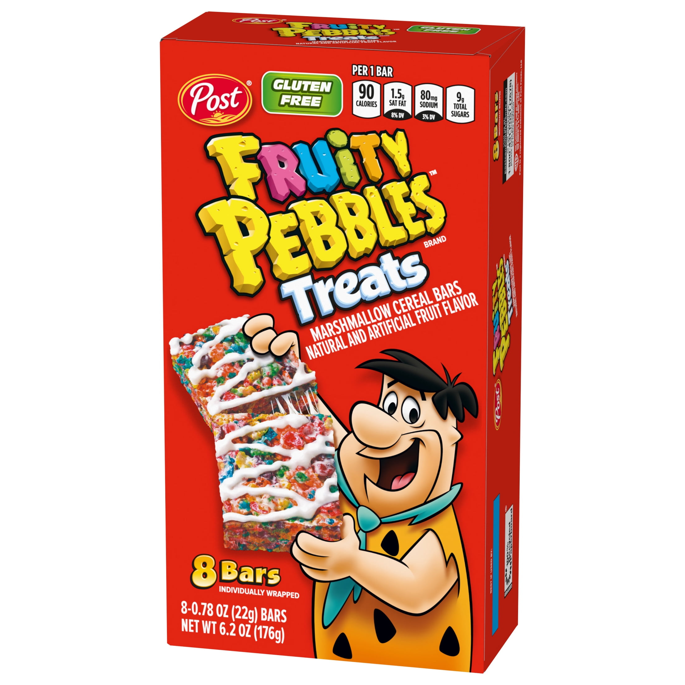 Post Fruity Pebbles Treats, Marshmallow Cereal Bars, 6.2oz, 8 Count ...