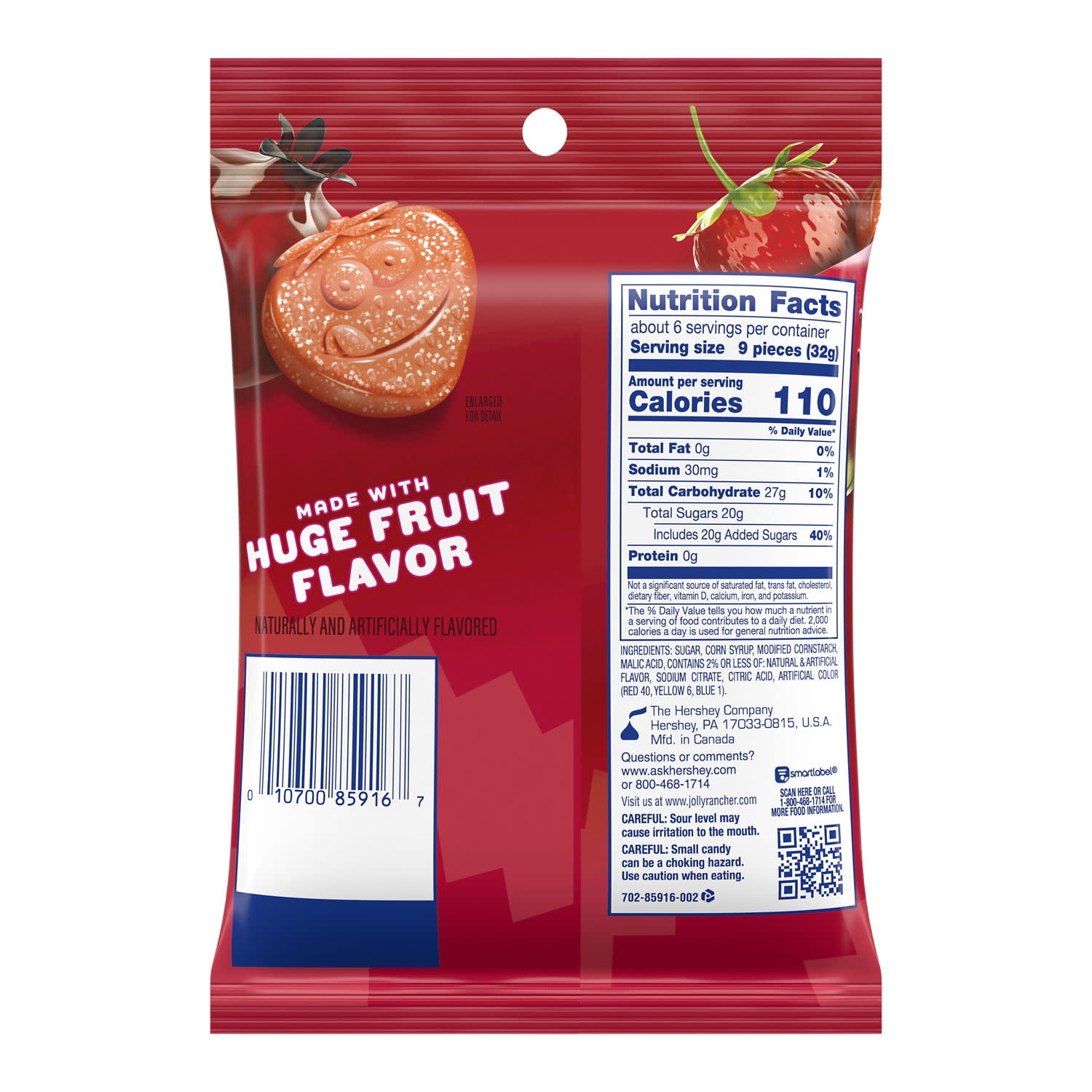 Jolly Rancher Sour Gummies Awesome Reds Assorted Fruit Flavored Candy ...