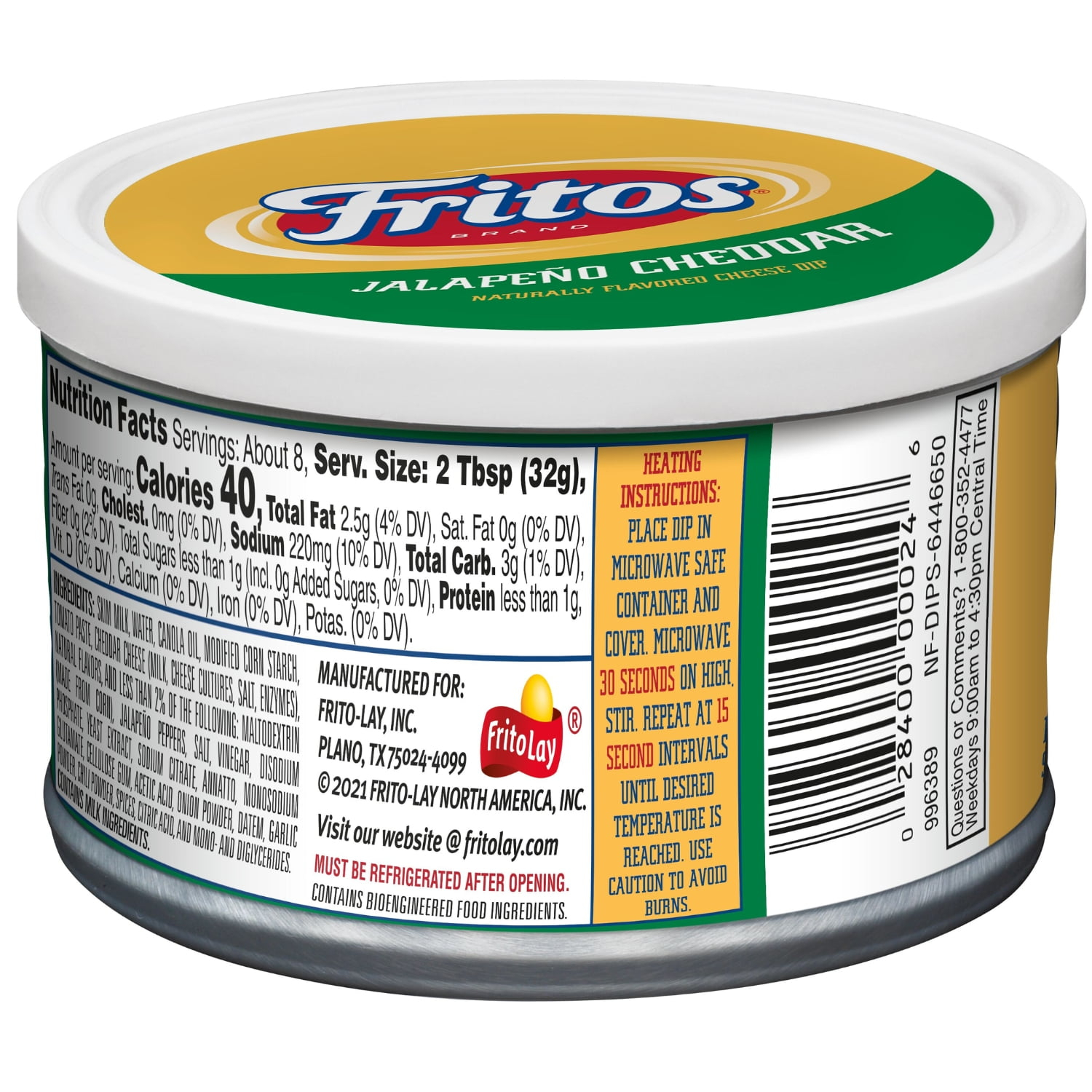 Fritos Flavored Cheese Dip Jalapeno Cheddar, 9 Oz, Canister – PantryDash