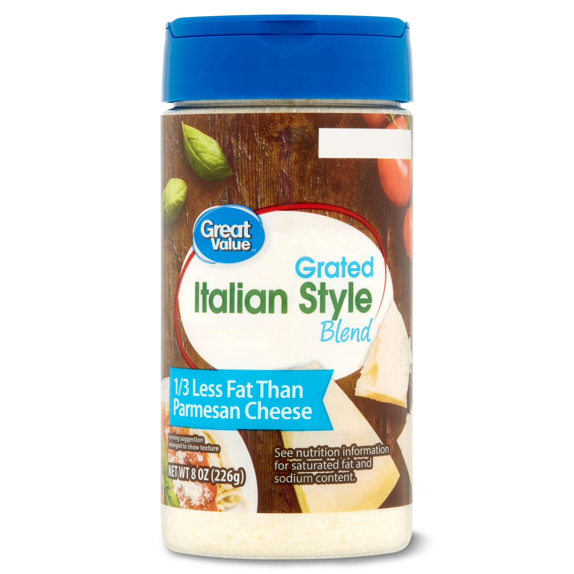 Great Value Grated Italian Style Blend Cheese, 8 oz Plastic Shaker ...