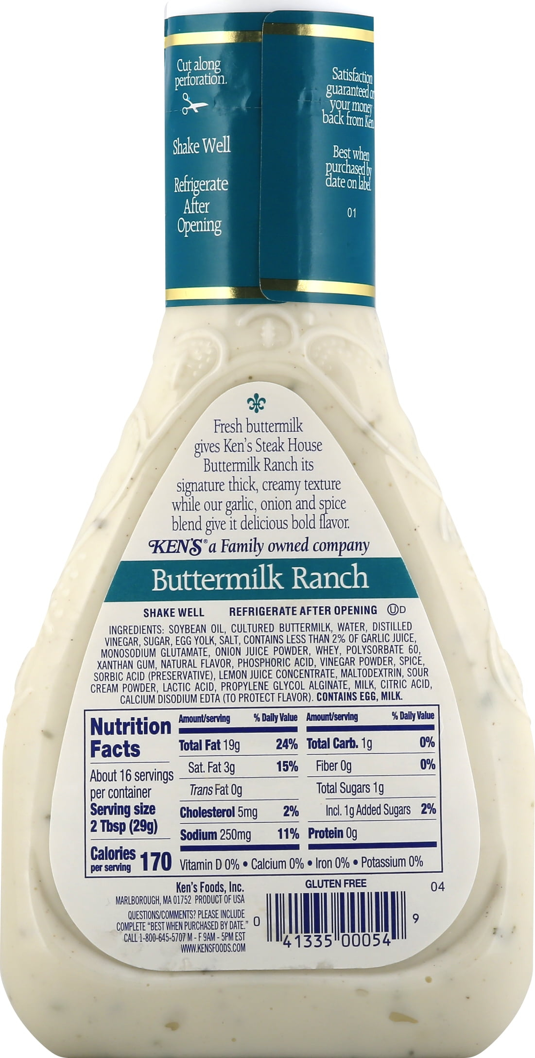 Ken’s Steak House Buttermilk Ranch Salad Dressing 16 oz – PantryDash