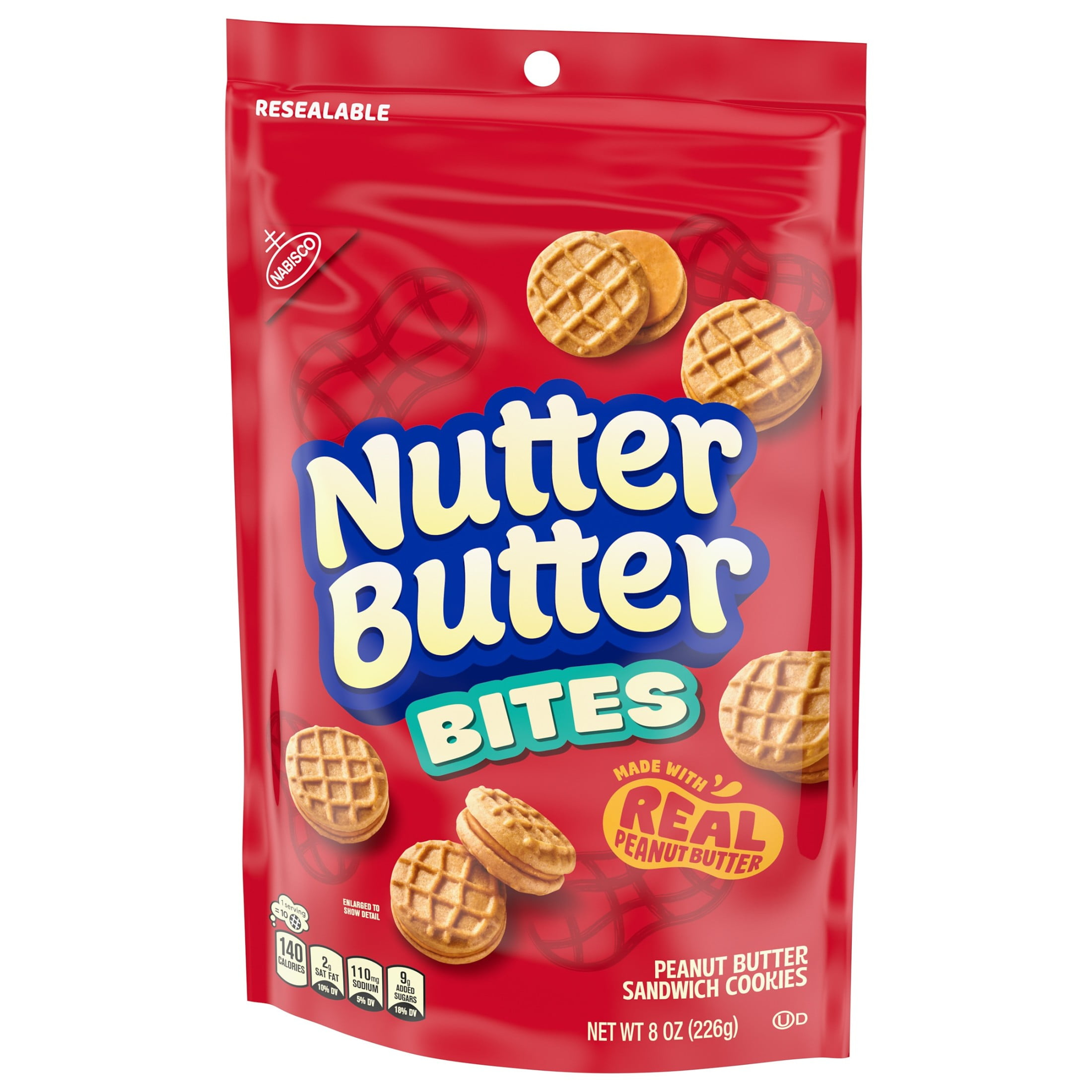 NUTTER BUTTER Bites Peanut Butter Sandwich Cookies, Snak-Saks, 8 oz ...