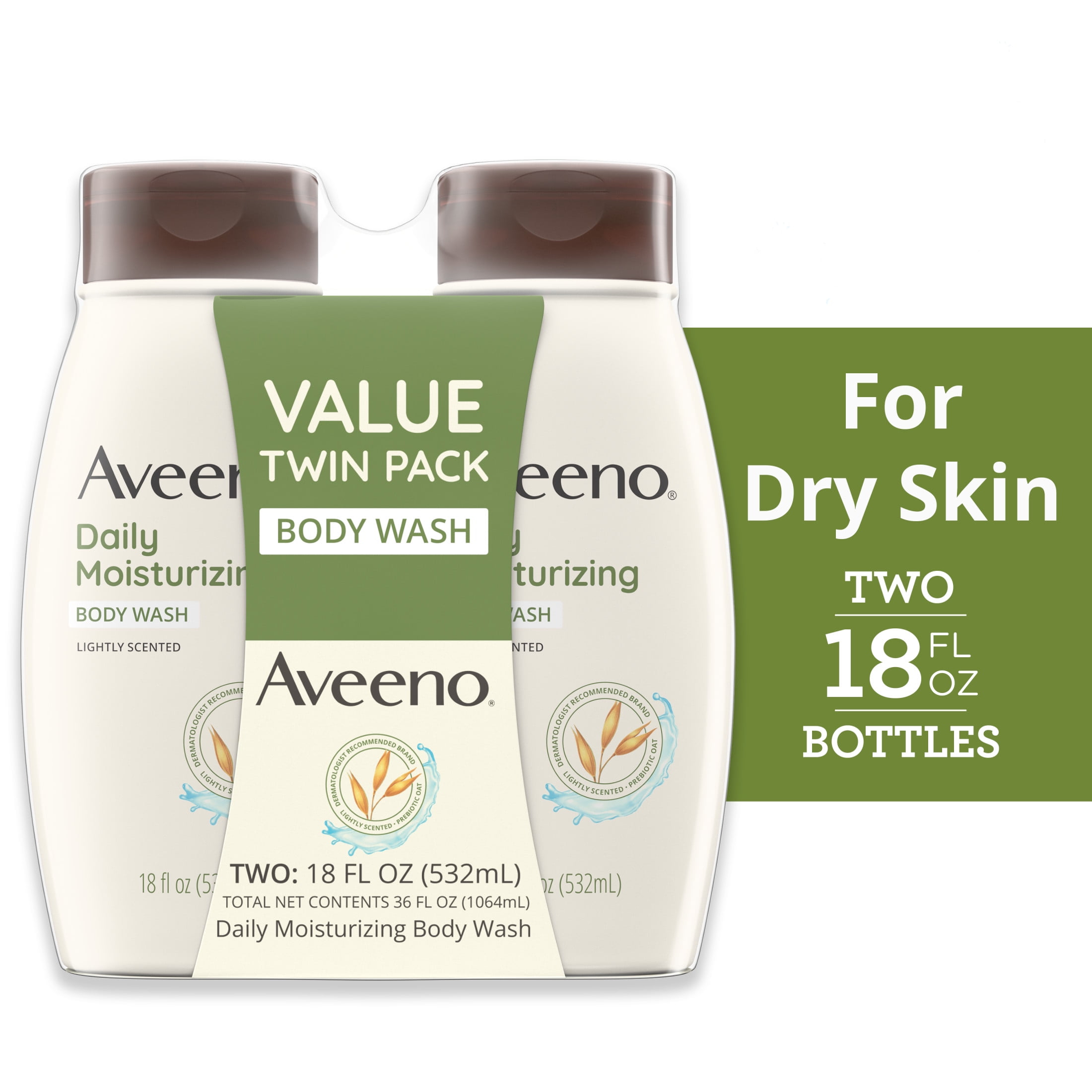Aveeno Daily Moisturizing Oat Body Wash for Dry Skin, Soap Free,18 fl ...